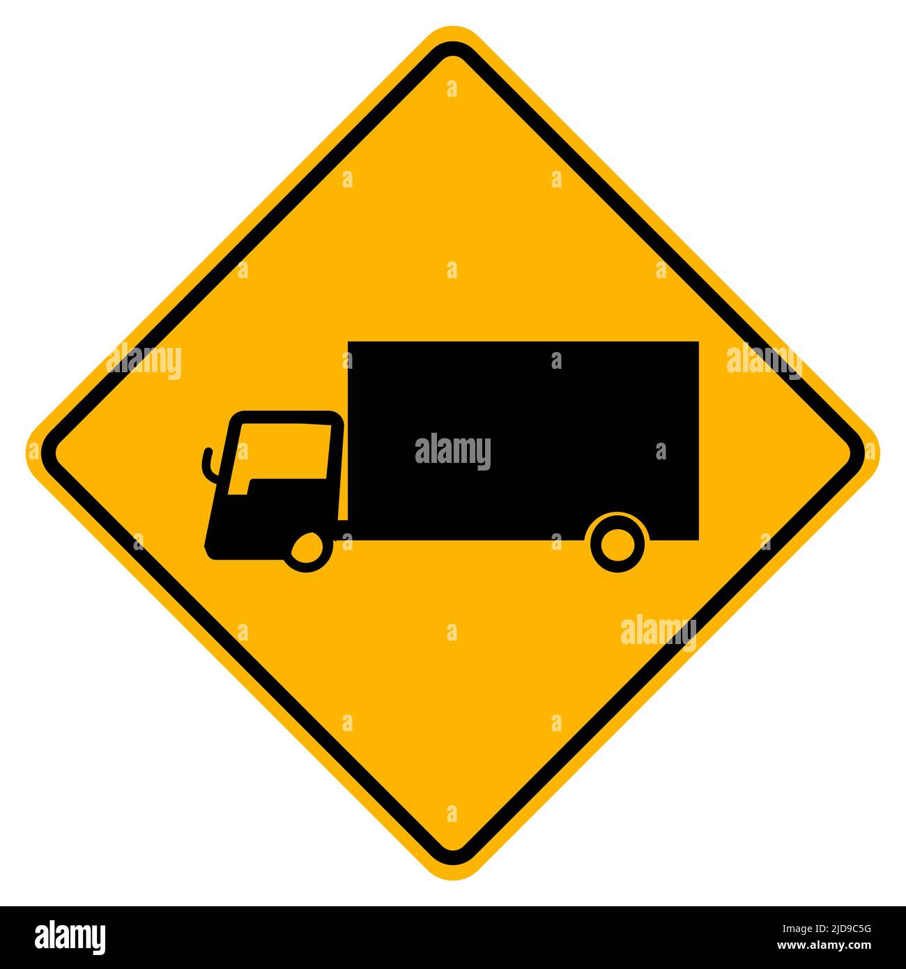 Warning Truck Traffic Road Yellow Symbol Sign Isolate on White ...