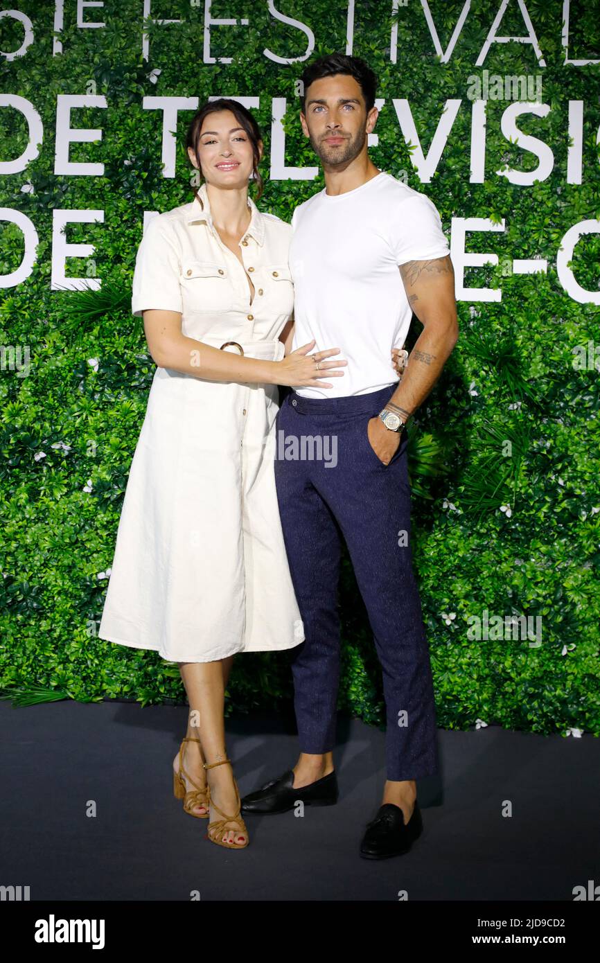 French Rachel Legrain Trapani (L) and Valentin Leonard (R) pose during ...