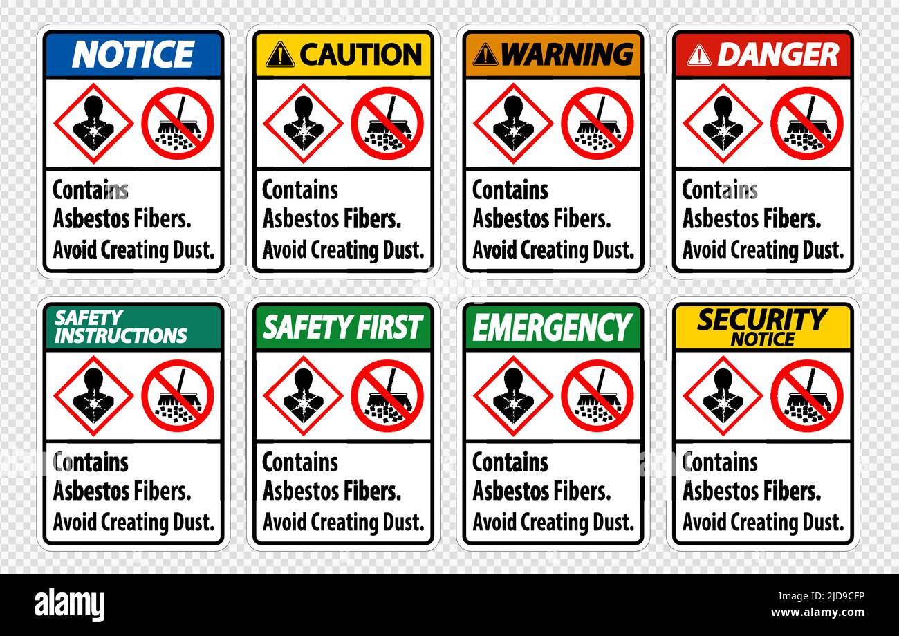 Label Contains Asbestos Fibers,Avoid Creating Dust Stock Vector Image ...