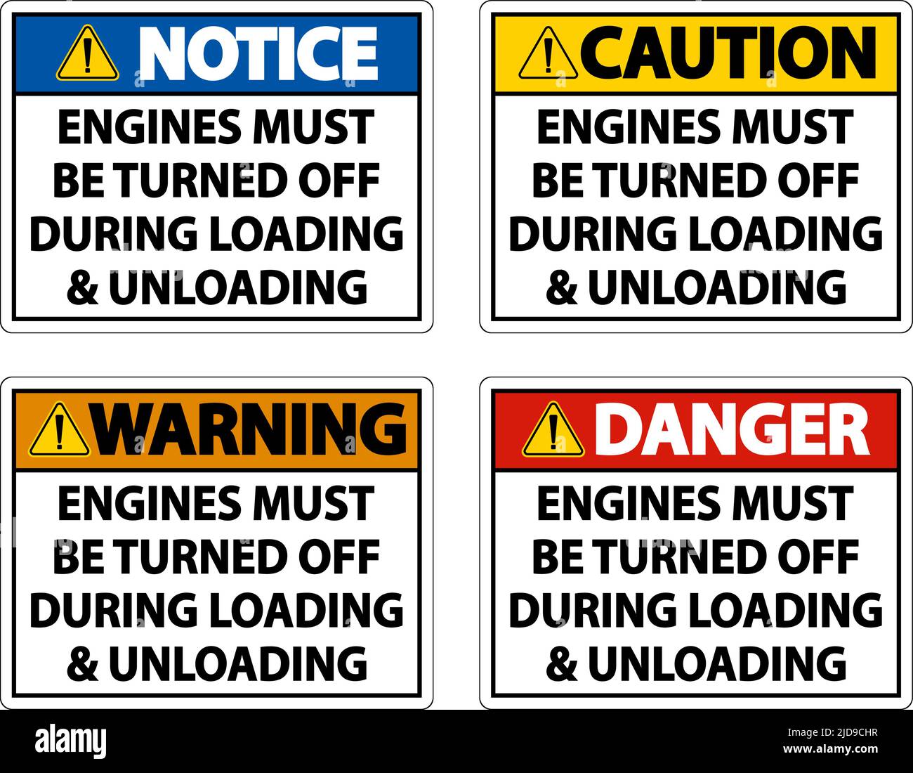 Engines Must Be Turned Off Sign On White Background Stock Vector Image ...