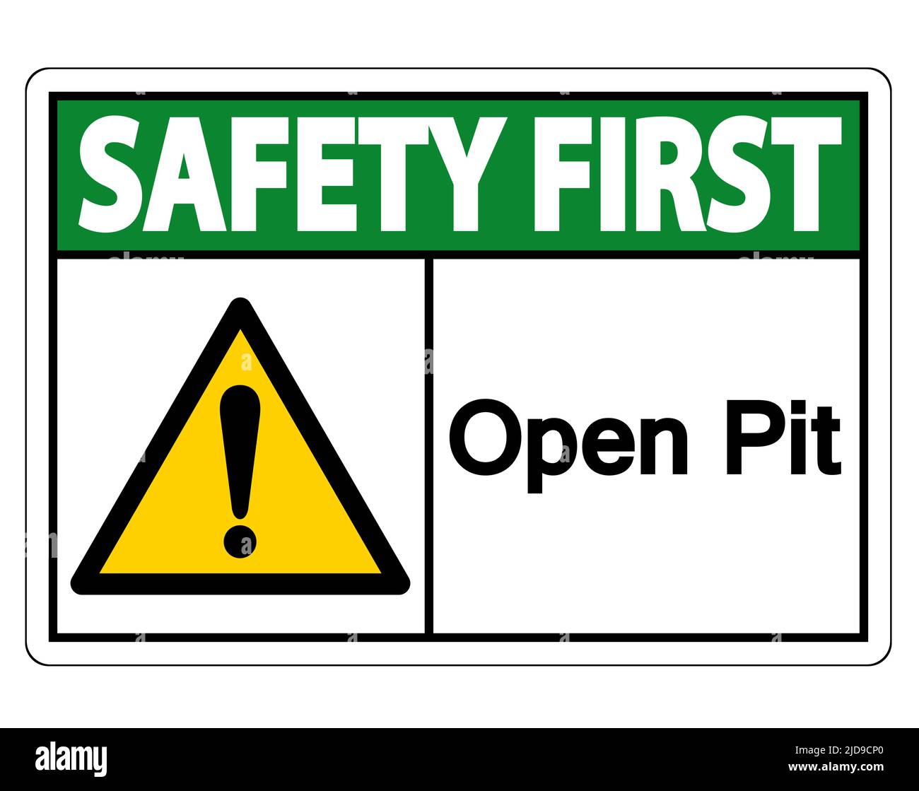Safety first Open Pit Symbol Sign Isolate On White Background,Vector ...