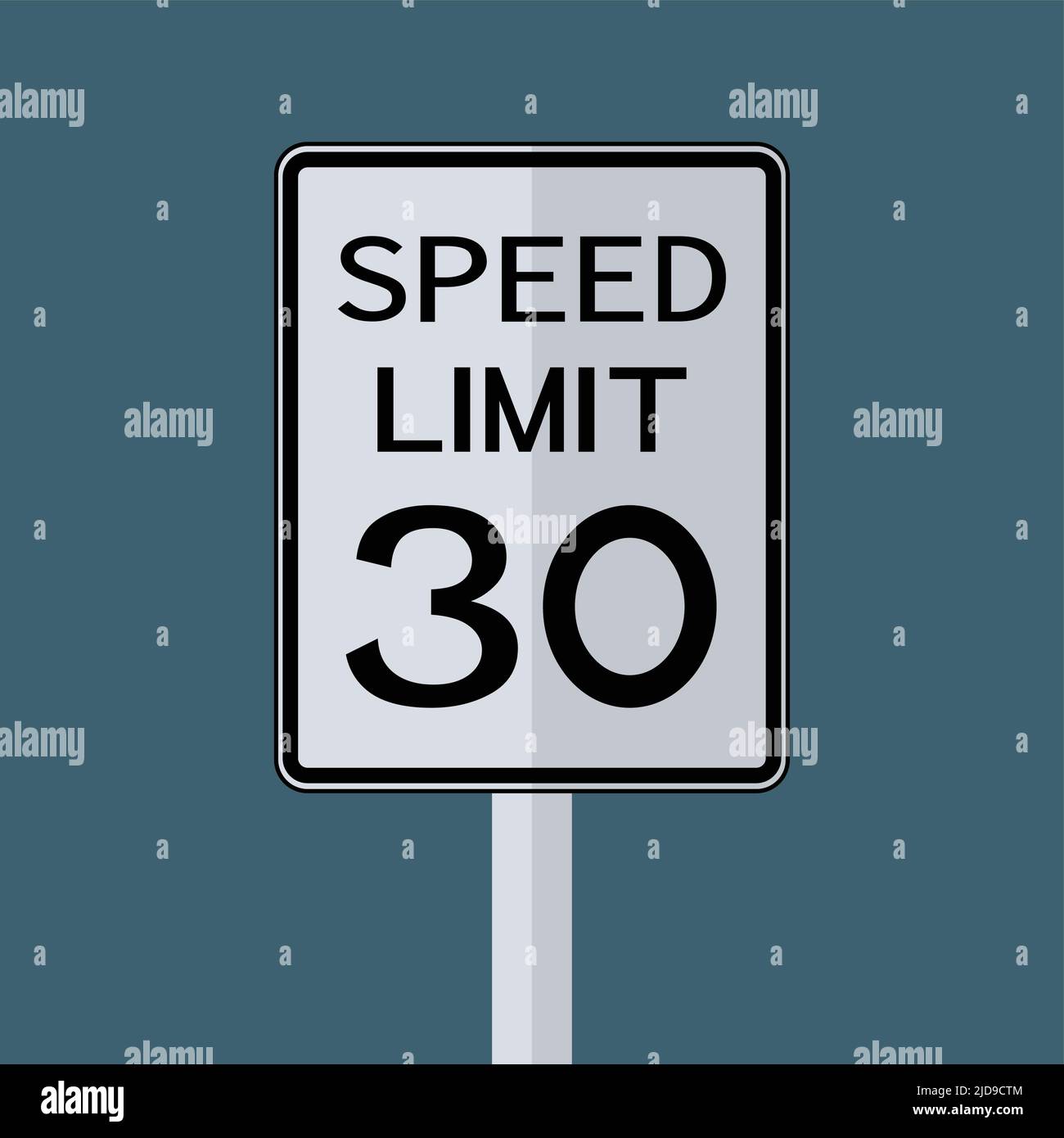 USA Road Traffic Transportation Sign: Speed Limit 30 On White ...