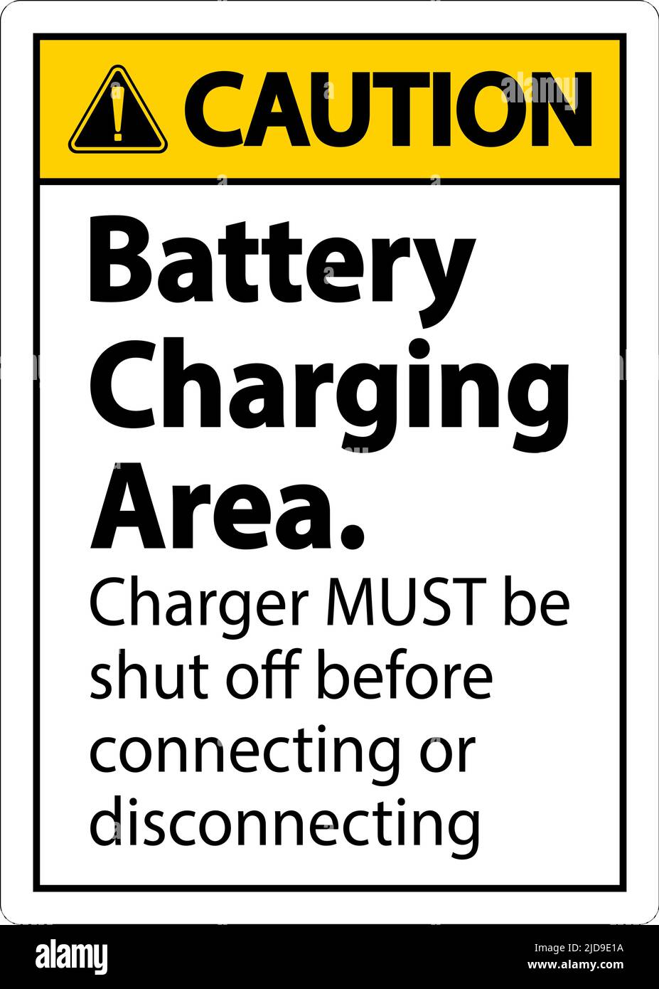 Caution Charger Must Be Shut Off Sign On White Background Stock Vector ...