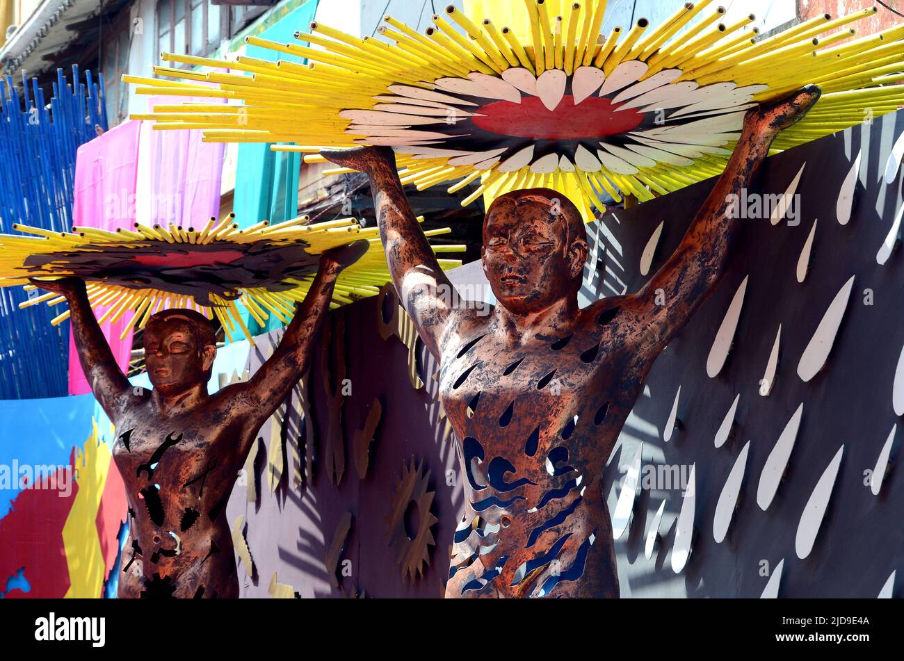 The artist make a thematic hand craft work for celebration of most ...