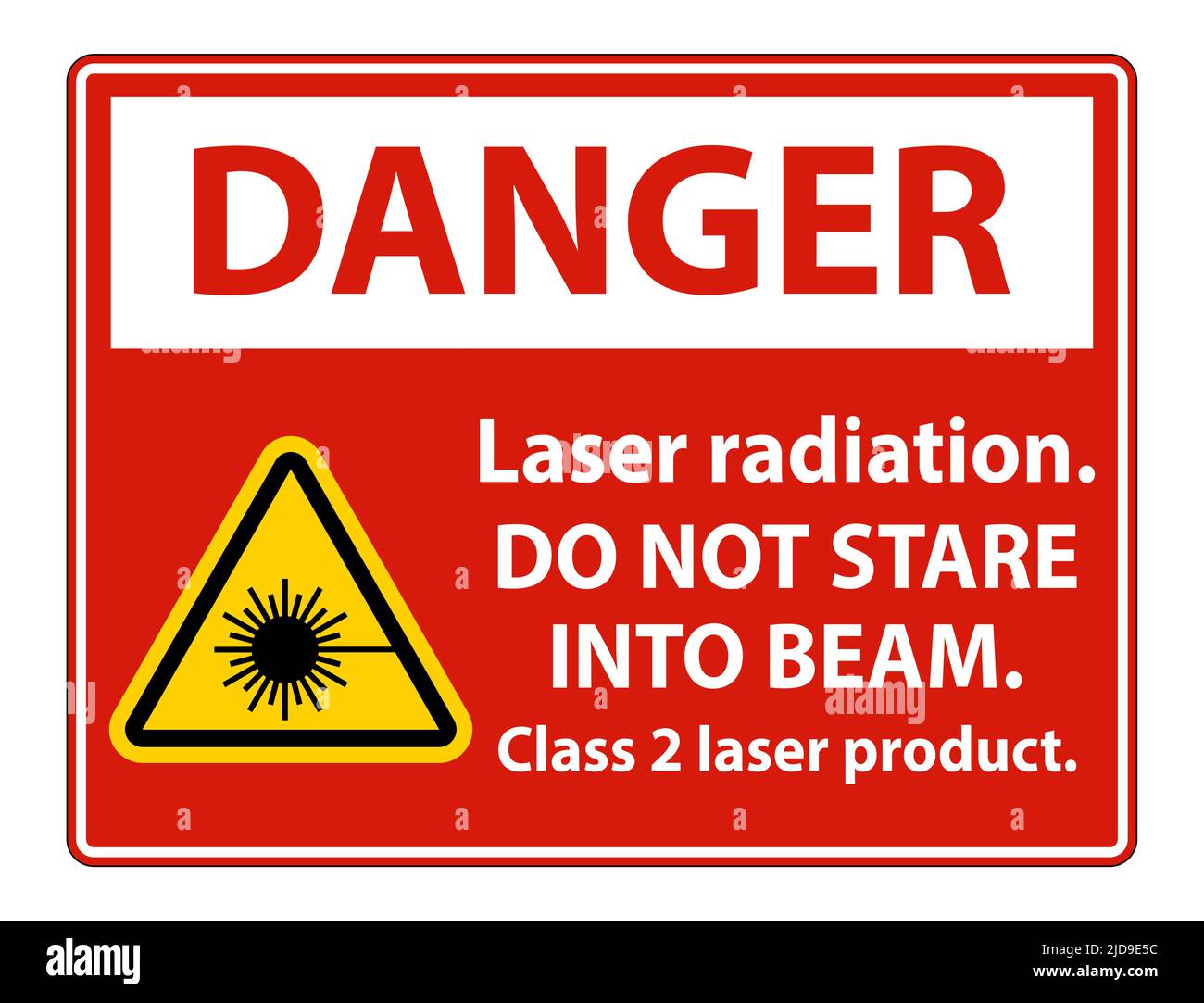 Danger Laser radiation,do not stare into beam,class 2 laser product ...