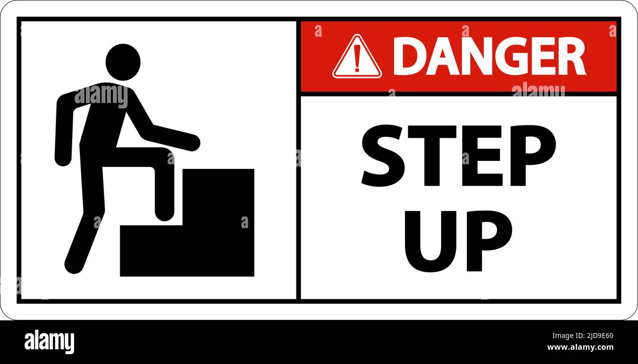 Warning step up sign Stock Vector Images - Alamy
