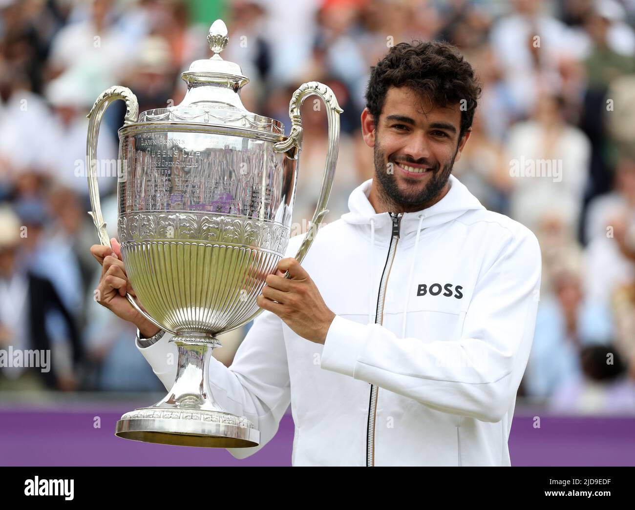 Matteo Berrettini celebrates winning the final of the cinch ...
