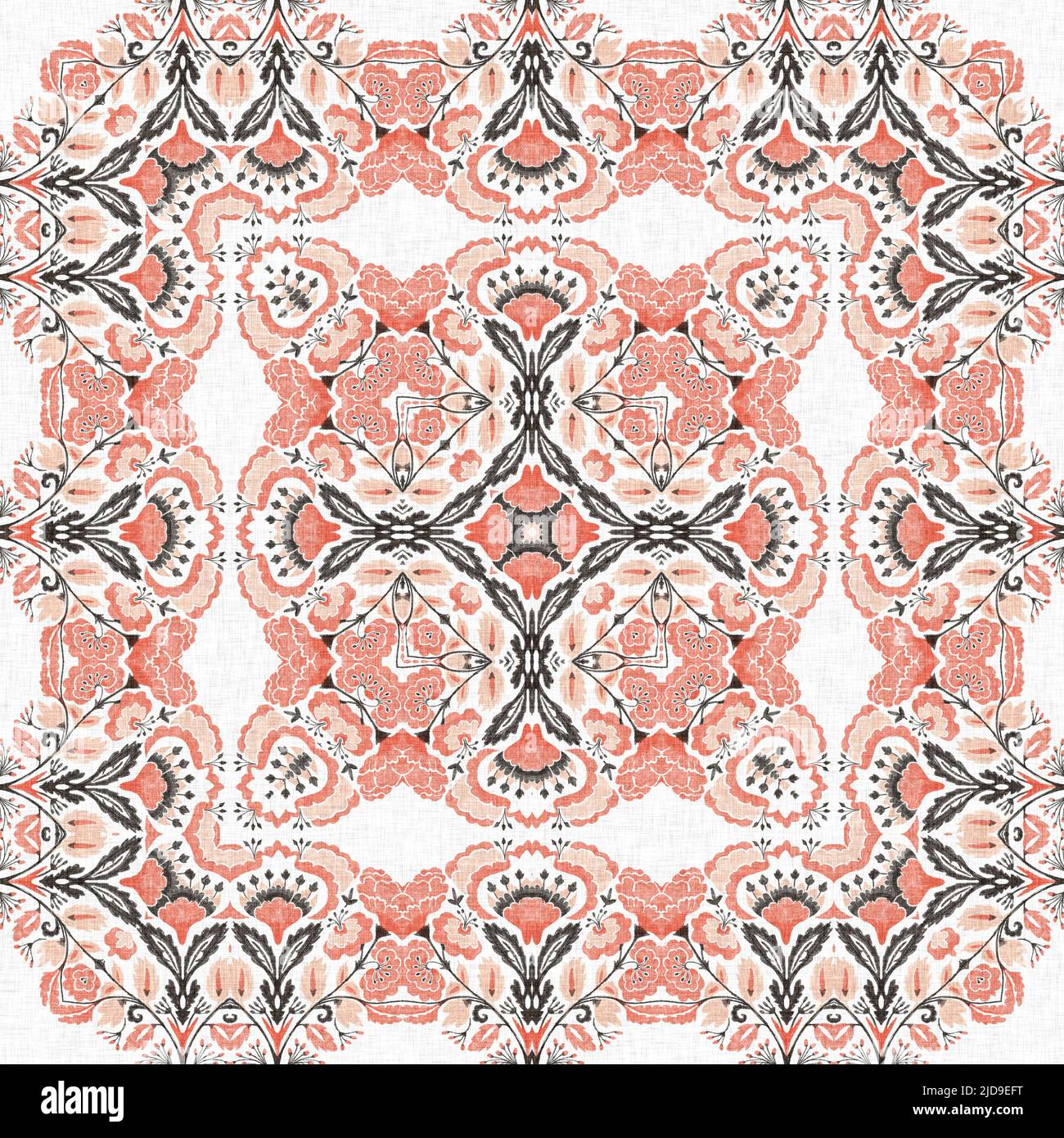 Modern boho geometric floral quilt style seamless pattern. Shabby chic ...