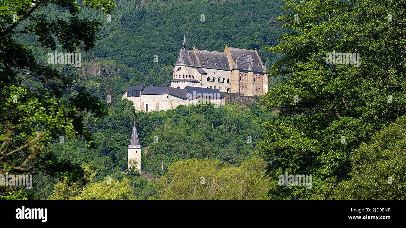 Vianden castle, canton of Vianden, Grand Duchy of Luxembourg, Europe ...