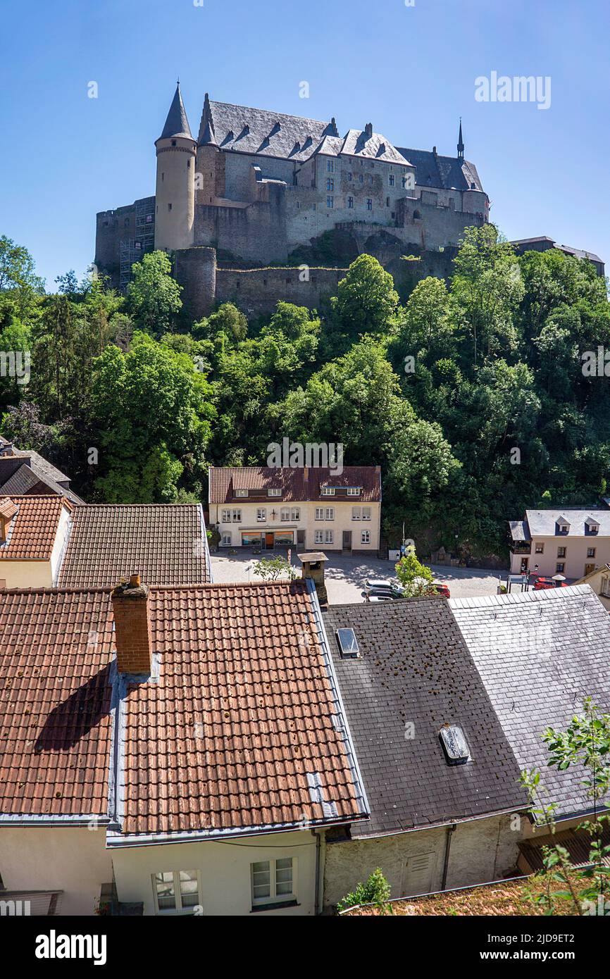 Vianden castle, canton of Vianden, Grand Duchy of Luxembourg, Europe ...