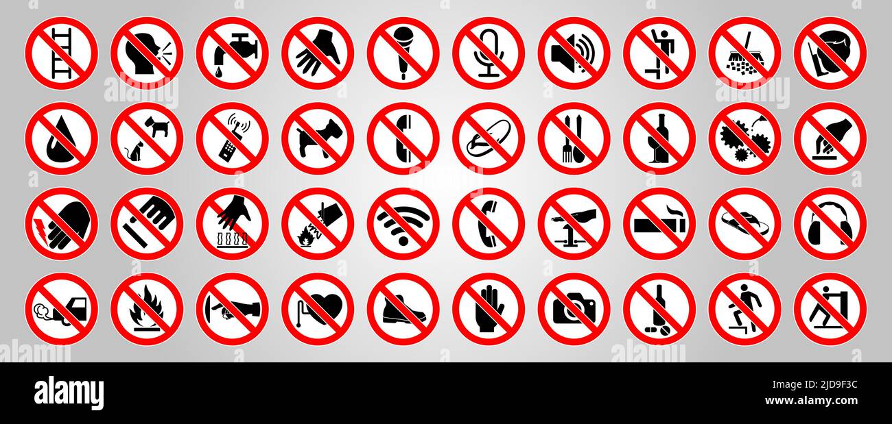 Cycle red prohibition sign on a white background Stock Vector Image ...