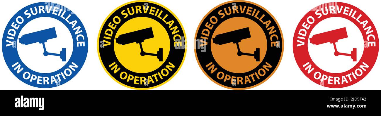 Video Surveillance In Operation Sign White Background Stock Vector ...