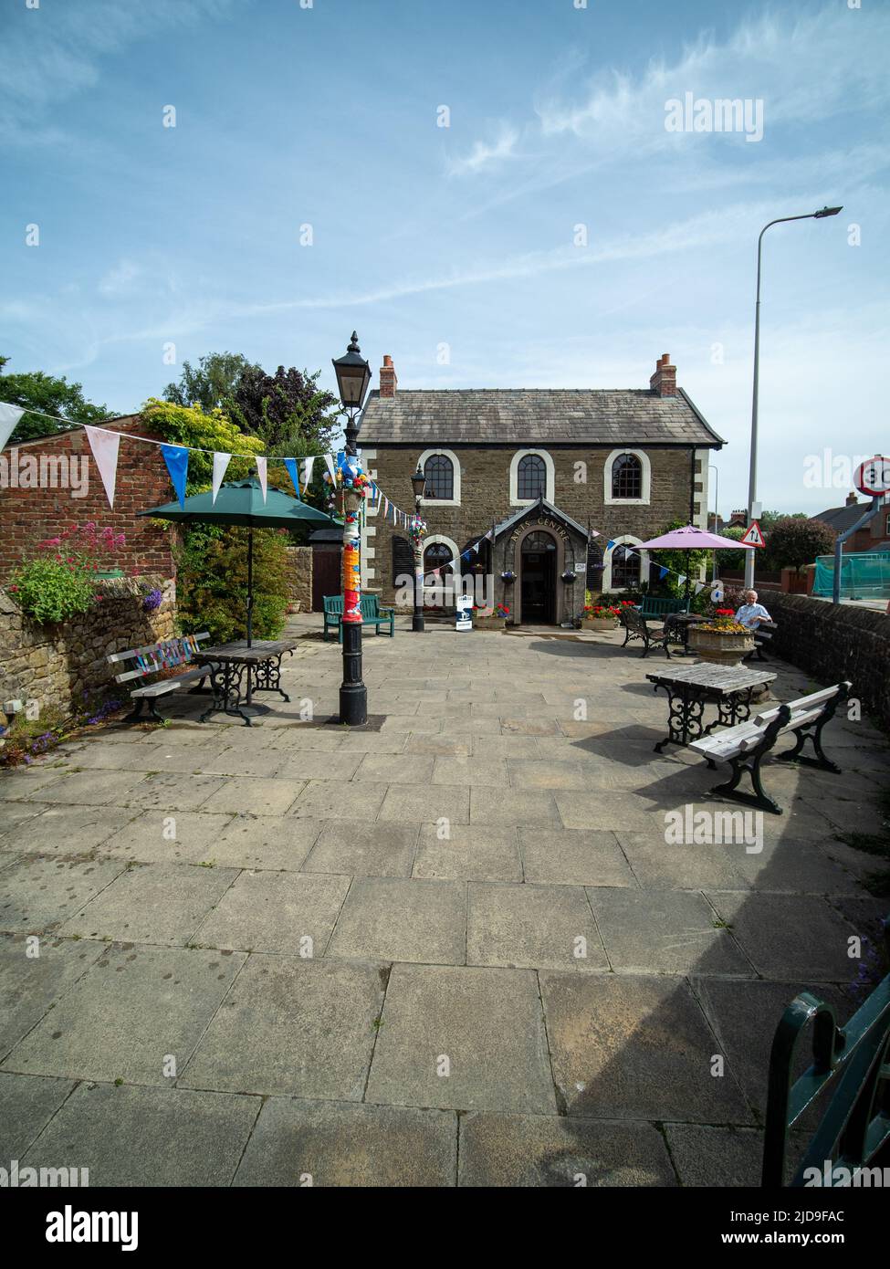 Summer bunting in the small town of Garstang,Lancashire Stock Photo - Alamy