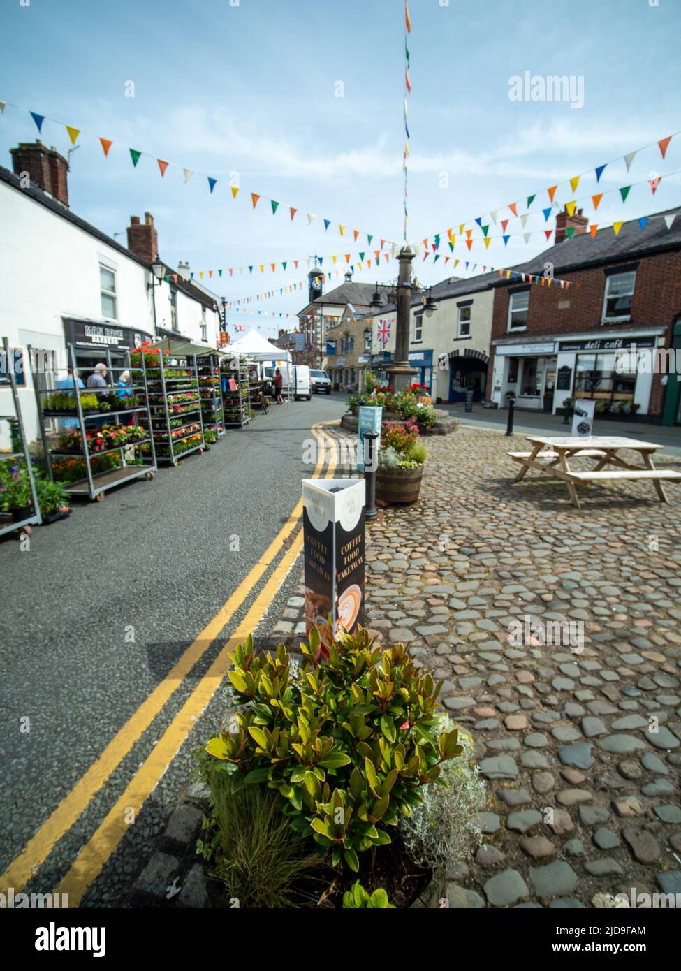 Summer bunting in the small town of Garstang,Lancashire Stock Photo - Alamy