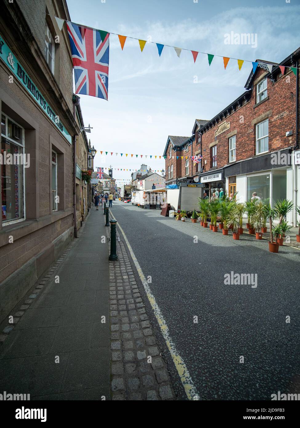 Summer bunting in the small town of Garstang,Lancashire Stock Photo - Alamy