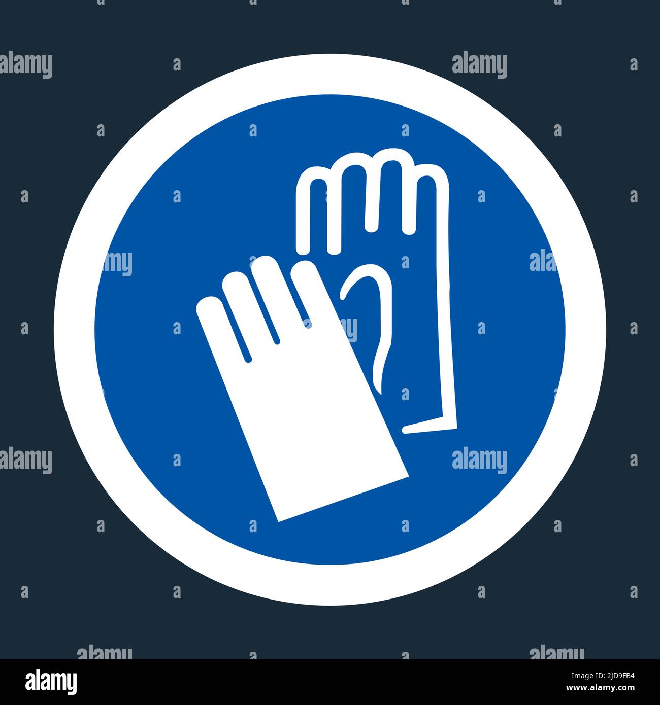 Symbol Wear Hand Protection sign on black background,Vector ...