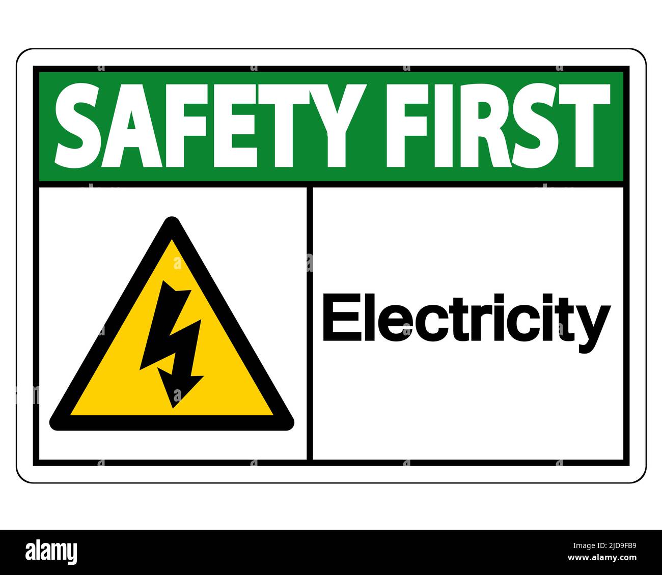 Safety first Electricity Symbol Sign Isolate On White Background,Vector ...