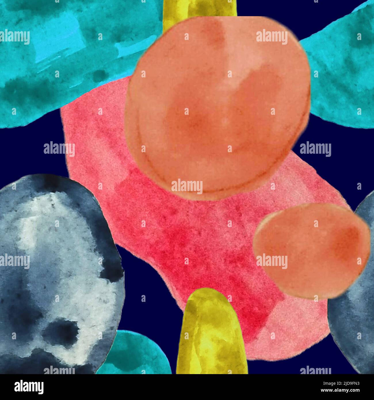 Watercolor seamless pattern of multicolored geometric shapes Stock ...