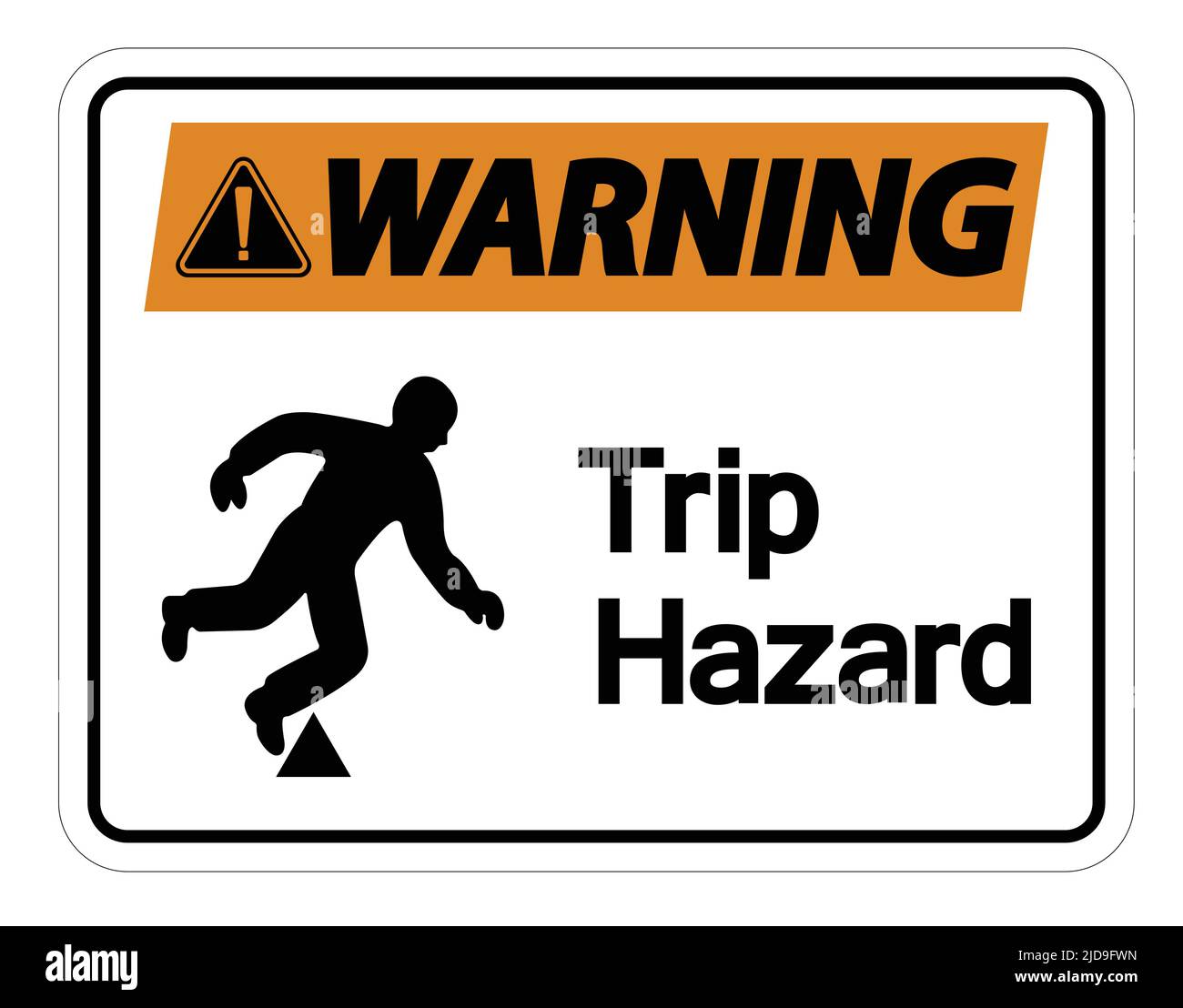 Warning Trip Hazard Symbol Sign On White Background,Vector Illustration ...
