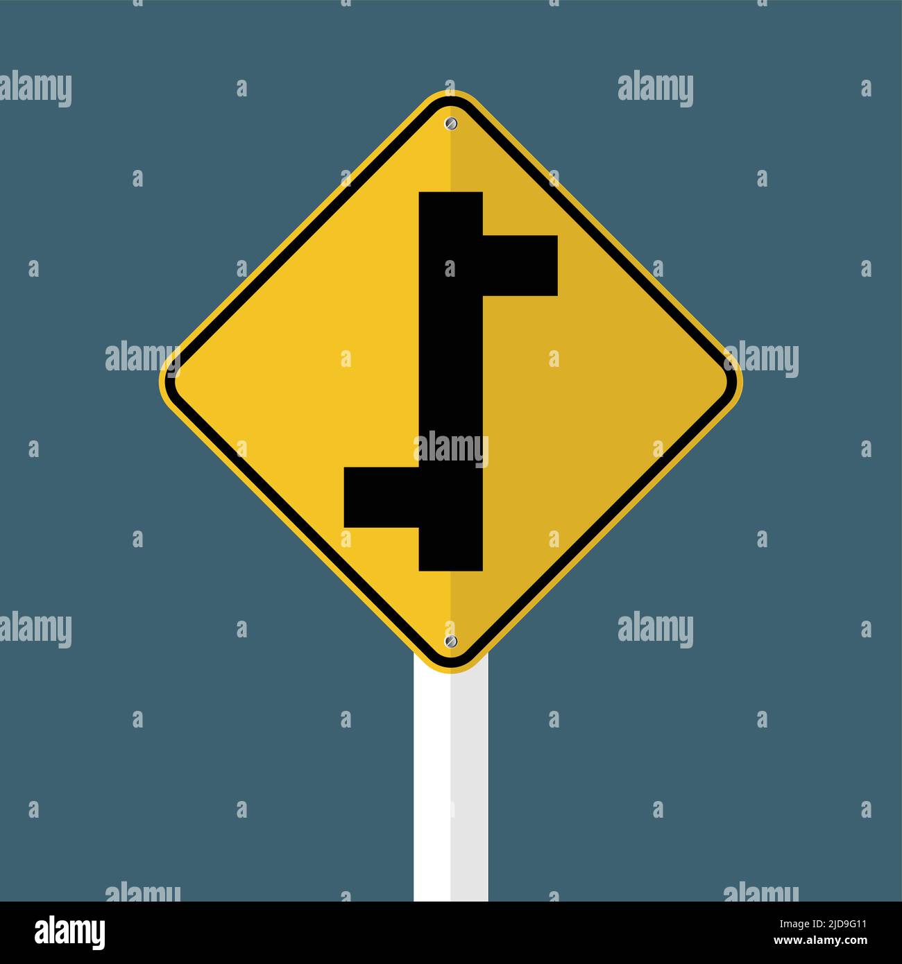 Staggered Junction Traffic Road Sign on transparent background,vector ...