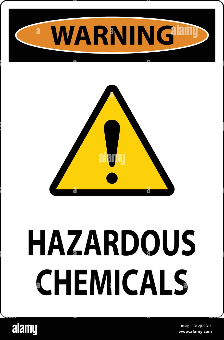 Warning Hazardous Chemicals Sign On White Background Stock Vector Image ...
