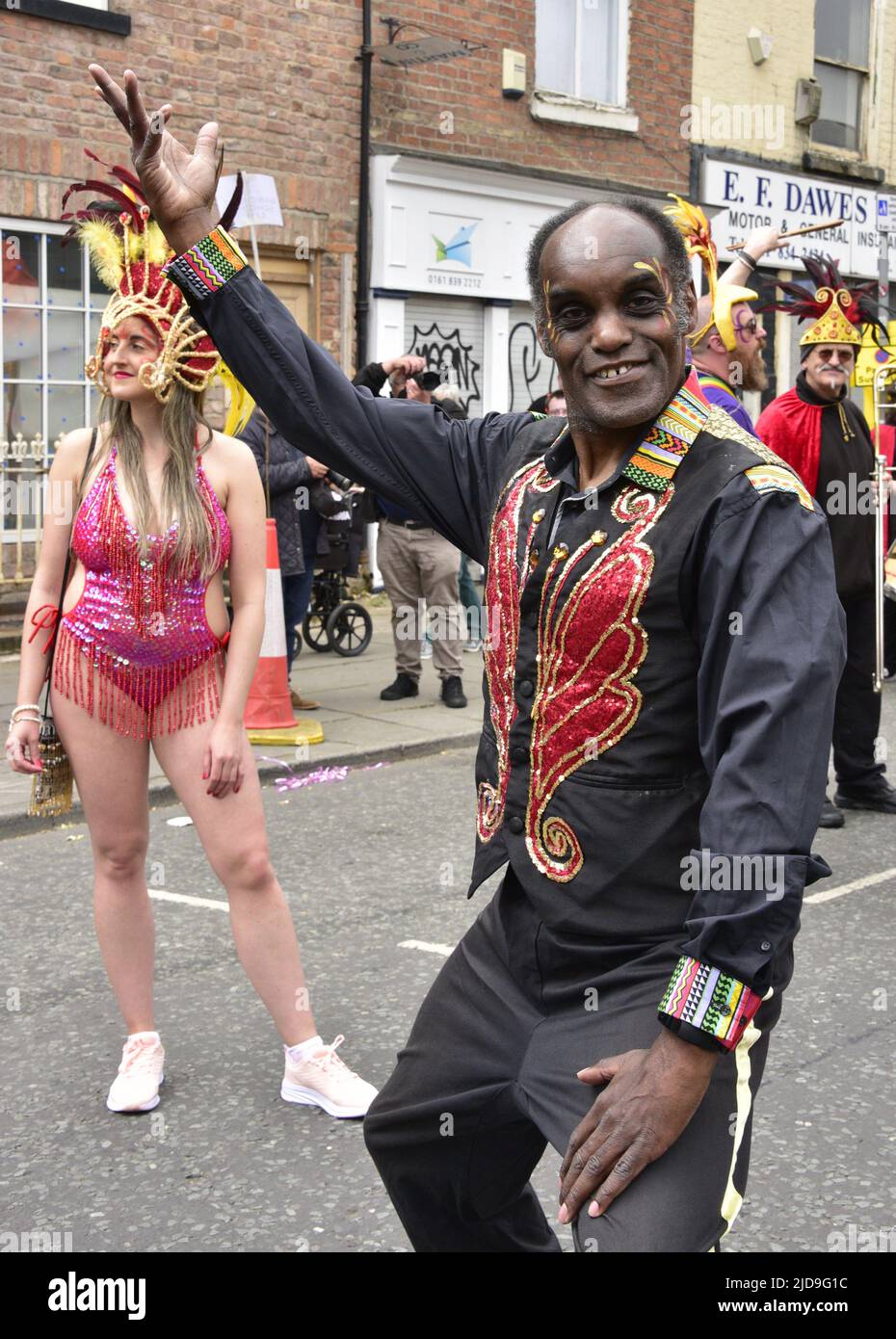 Manchester, UK, 19th June, 2022. A male dancer poses. Performers and ...
