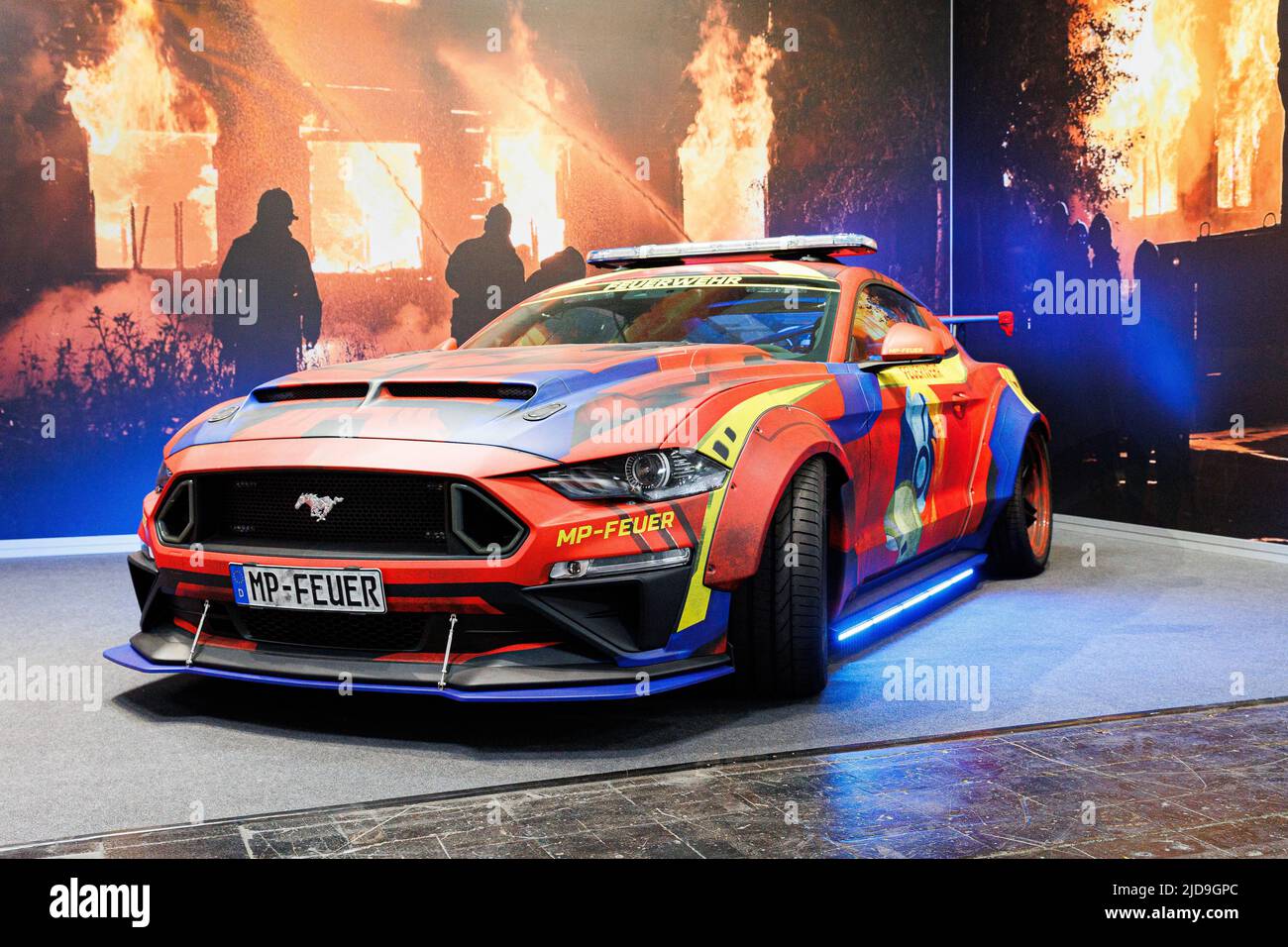 Hanover, Germany. 19th June, 2022. A "Ford Mustang" fire truck is ...