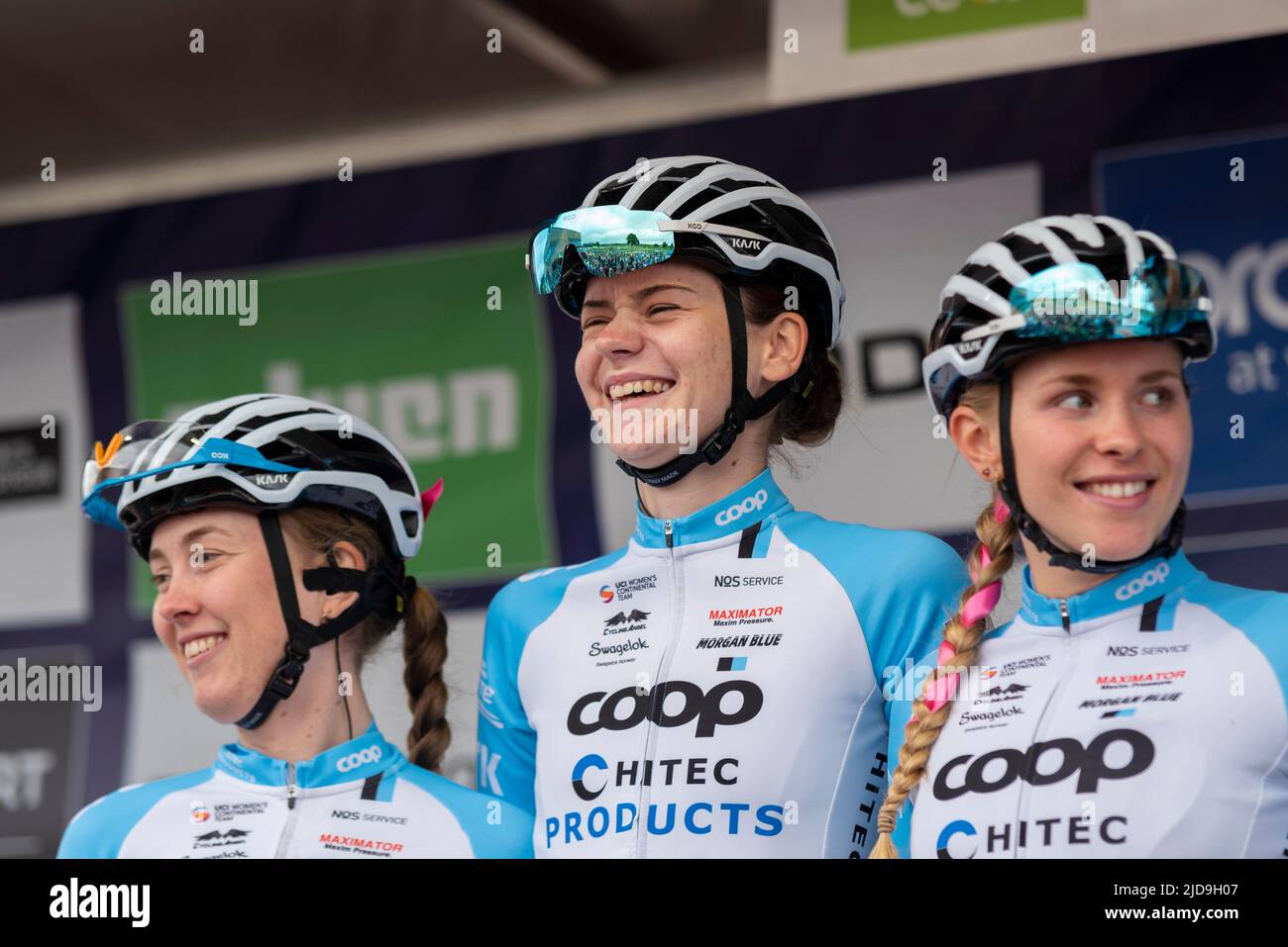 Ingvild Gaskjenn, Mari Hole Mohr, Tiril Jorgensen, riders of team COOP ...