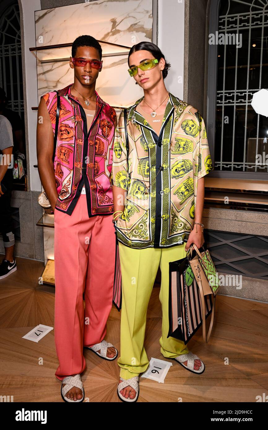 Milan Fashion Week - Men S/S 2023 Versace fashion show - backstage ...