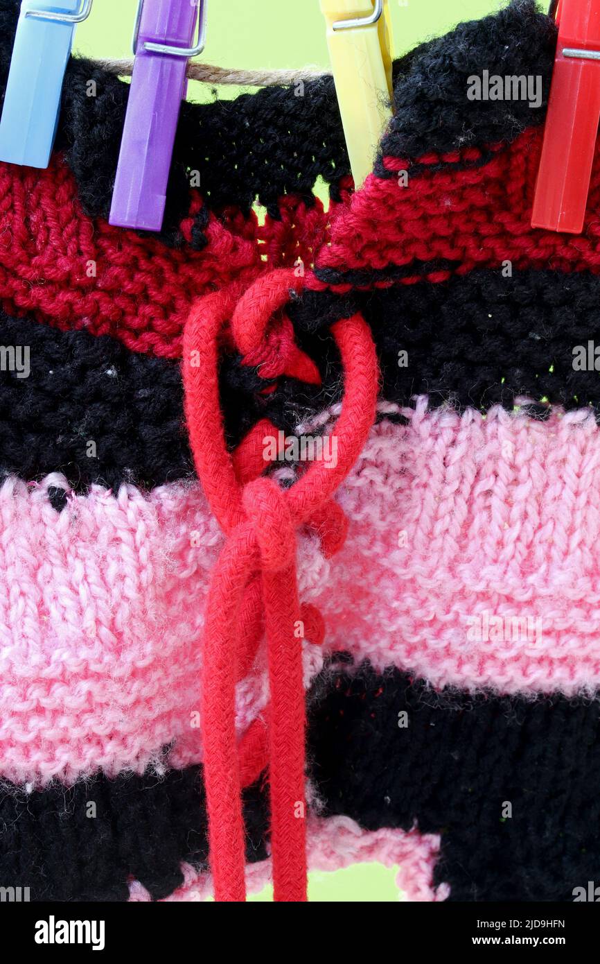 Colorful clothes drying on clothesline Stock Photo - Alamy