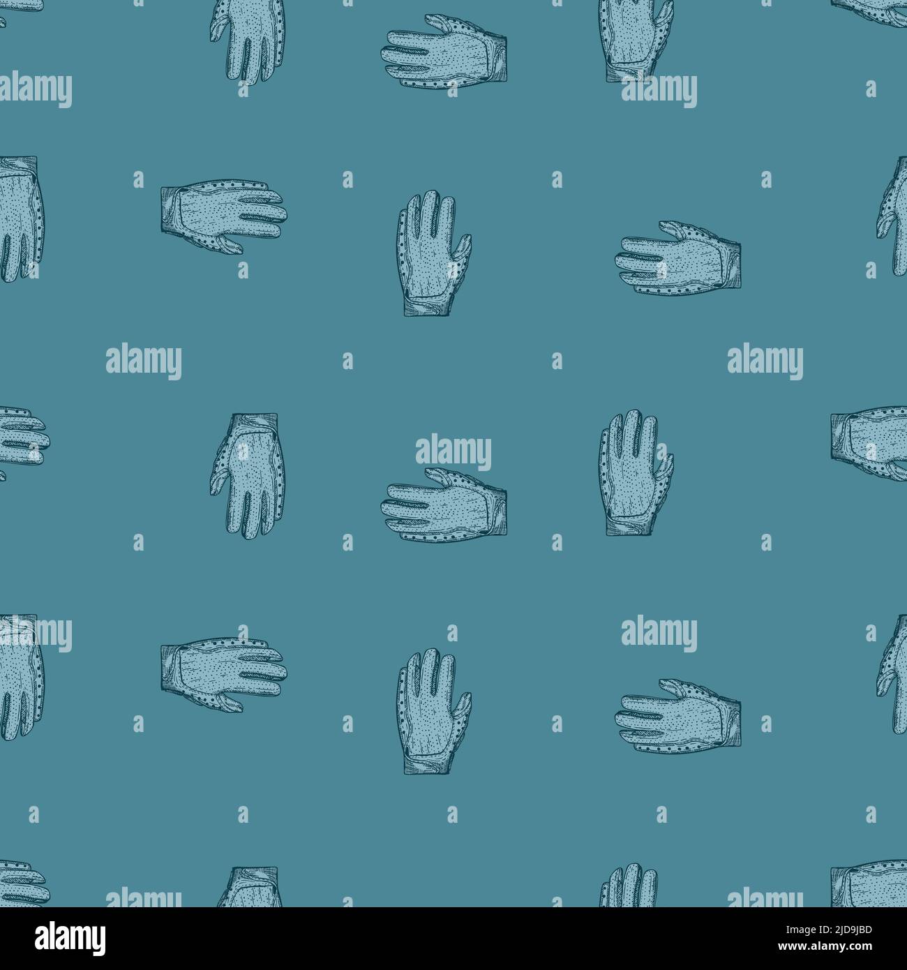 Football gloves seamless pattern engraving. Vintage sport background in ...