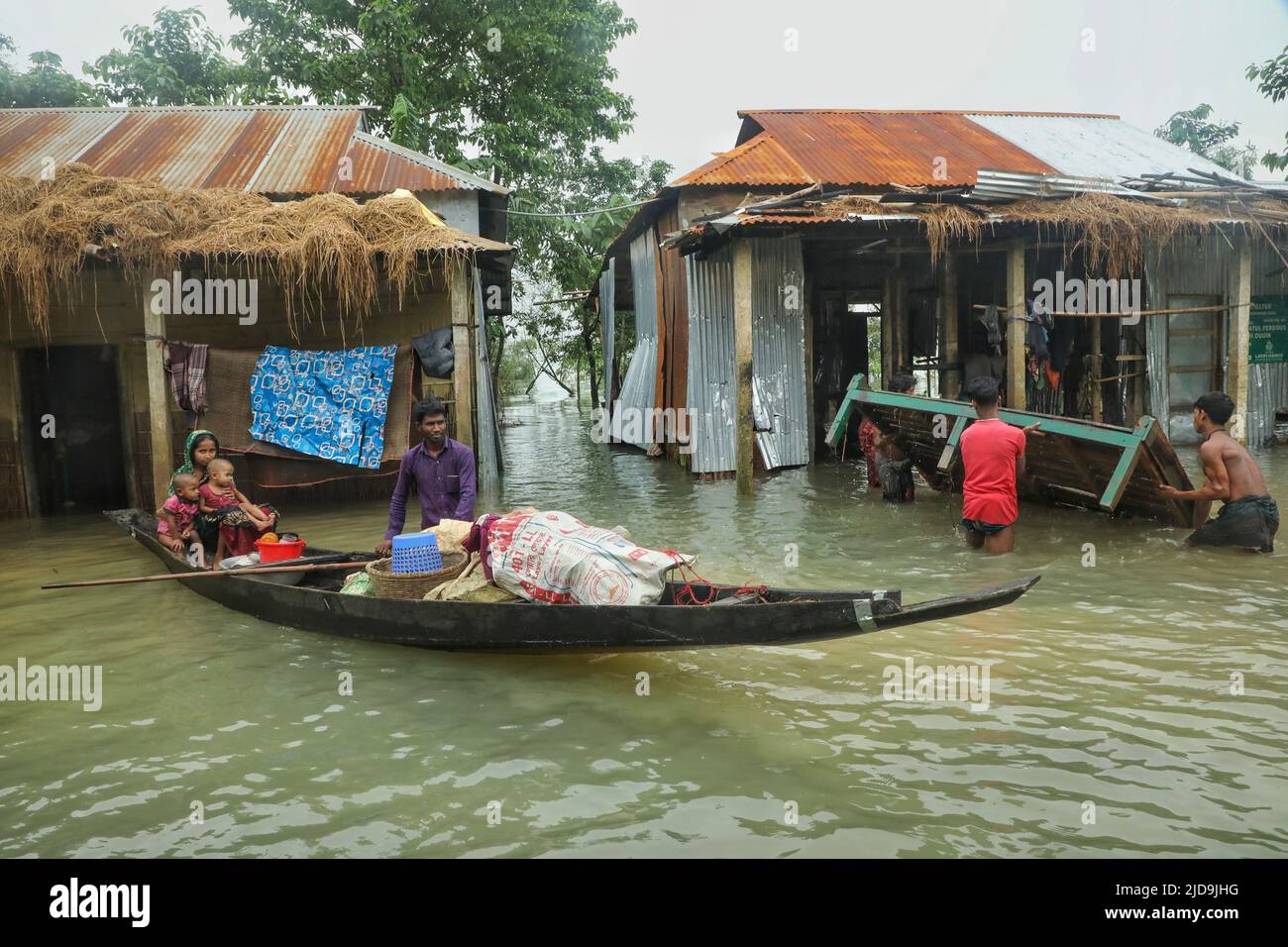 Sylhet, Sylhet, Bangladesh. 19th June, 2022. Flood situation has ...