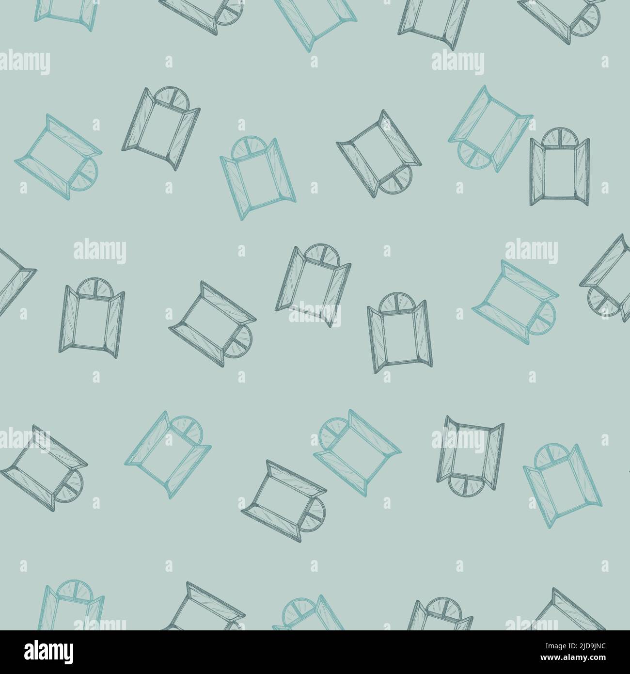 Seamless pattern of retro arch windows engraving. Vintage background ...