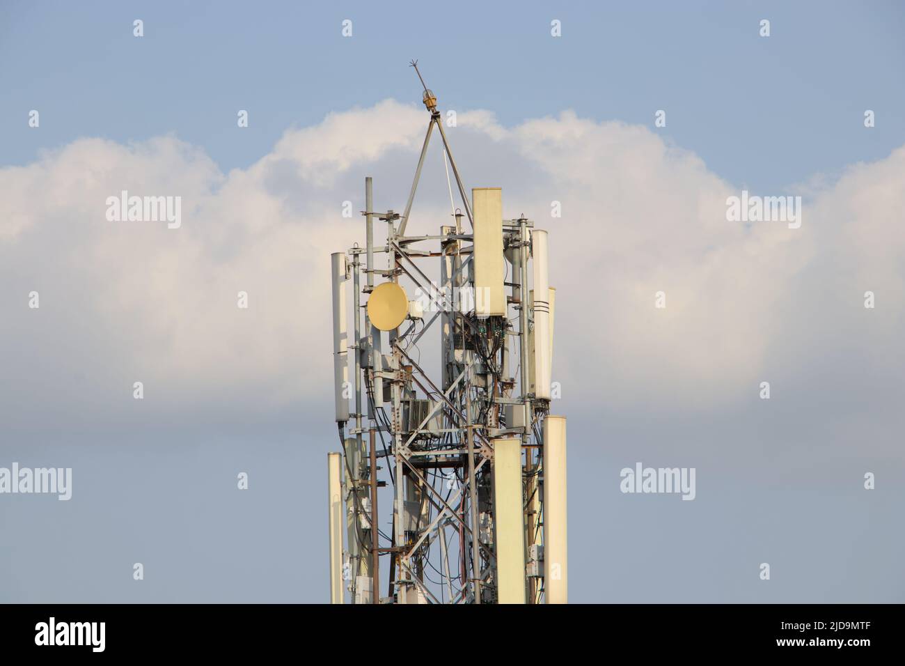 cell phone, mobile tower with summer sky background Stock Photo - Alamy