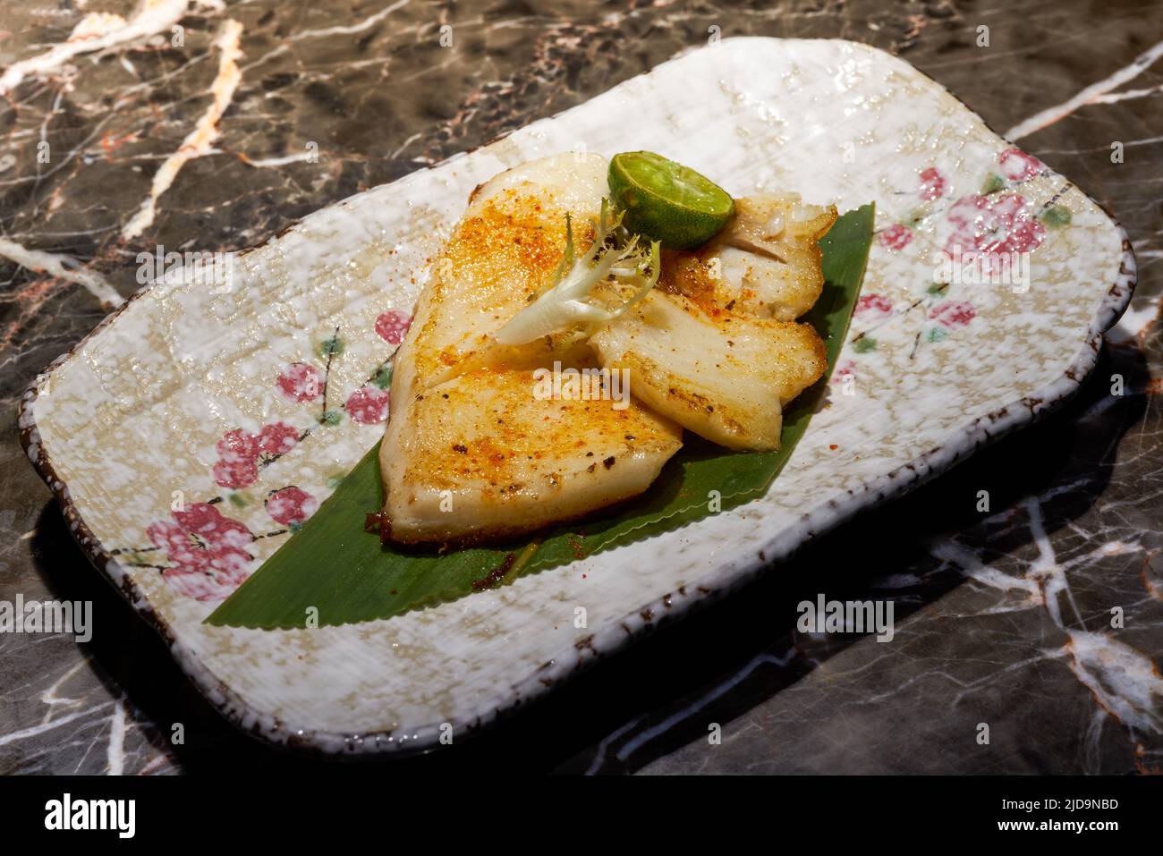 A delicious Japanese dish, pan-fried cod fillets Stock Photo - Alamy