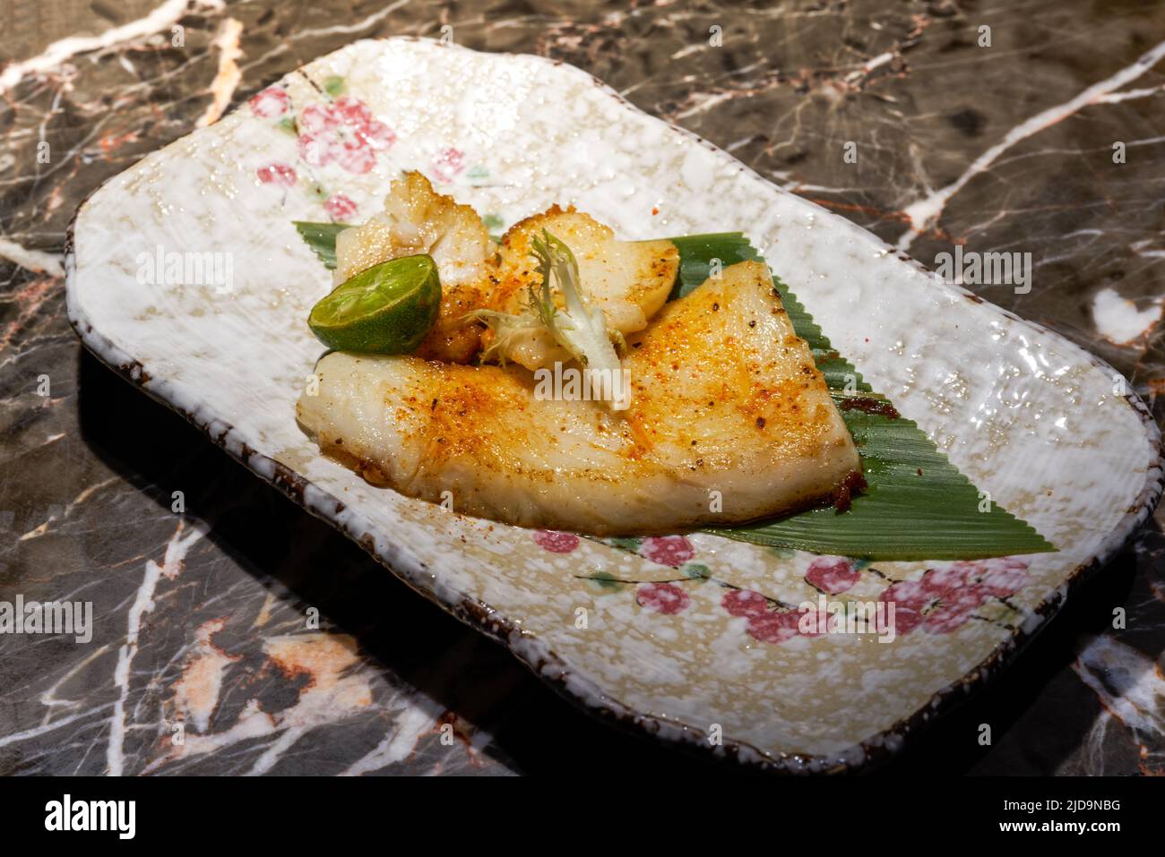 A delicious Japanese dish, pan-fried cod fillets Stock Photo - Alamy