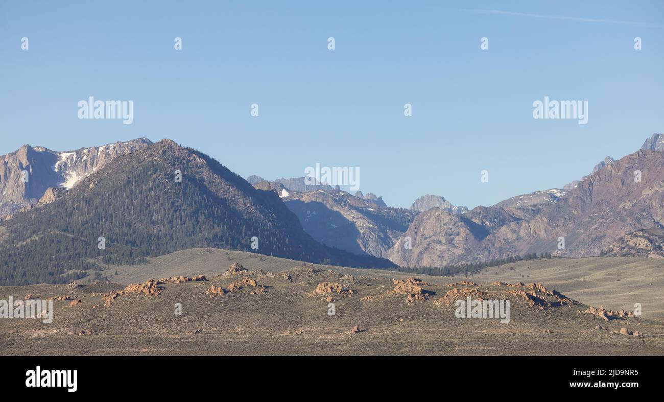 Dry rocky desert mountain landscape with trees Stock Photo - Alamy