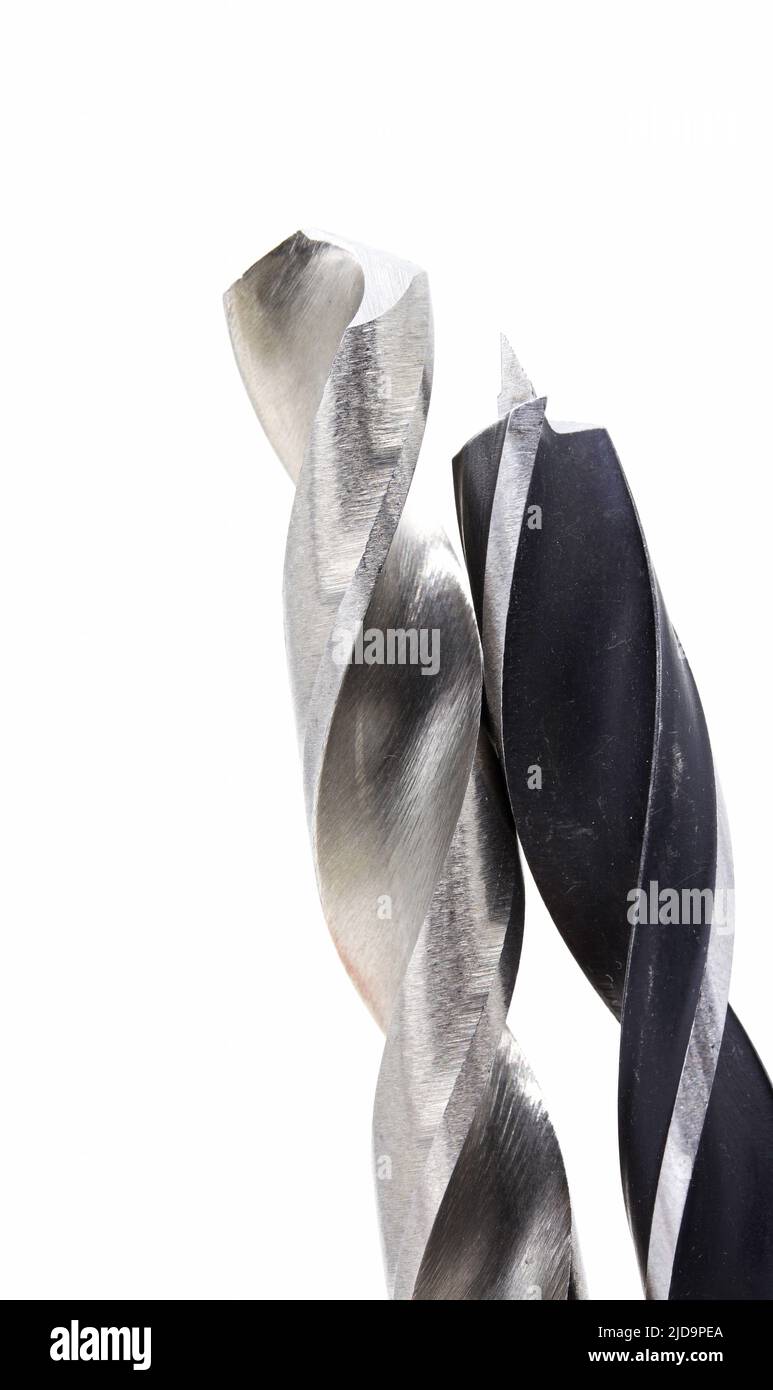 detail of close-up drill bit isolated on white background Stock Photo ...