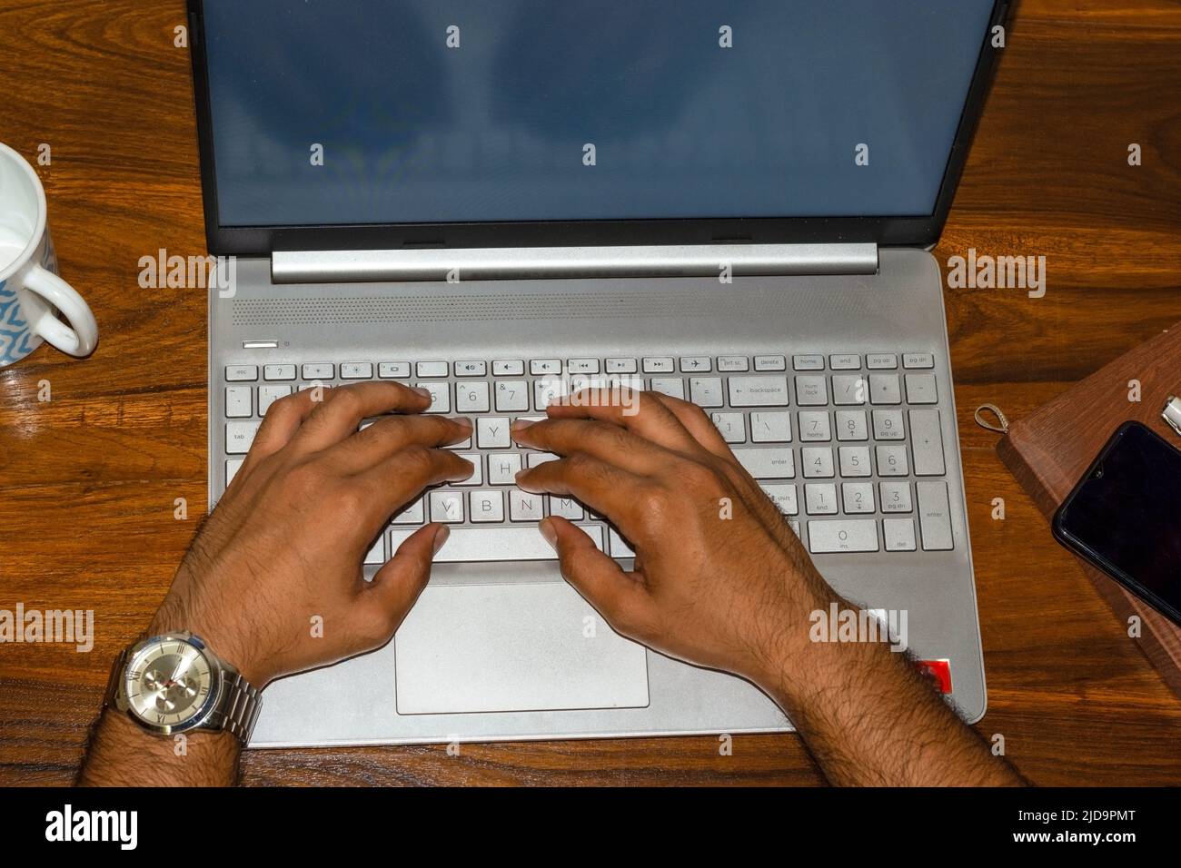 Person laptop typing letter hi-res stock photography and images - Alamy