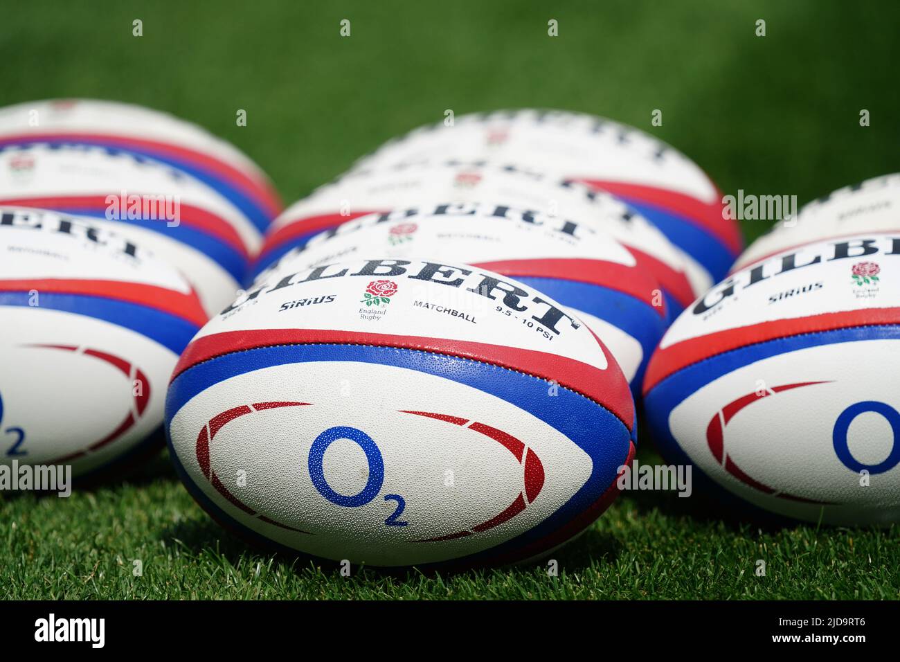 A view of Gilbert match balls before the International Friendly match ...