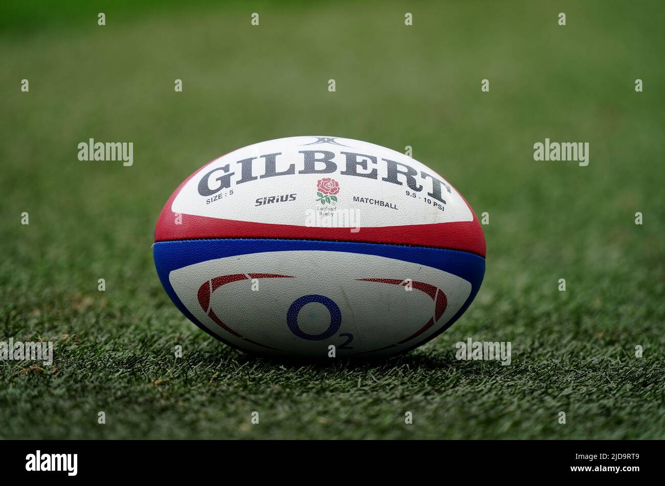 A view of a Gilbert match ball before the International Friendly match ...