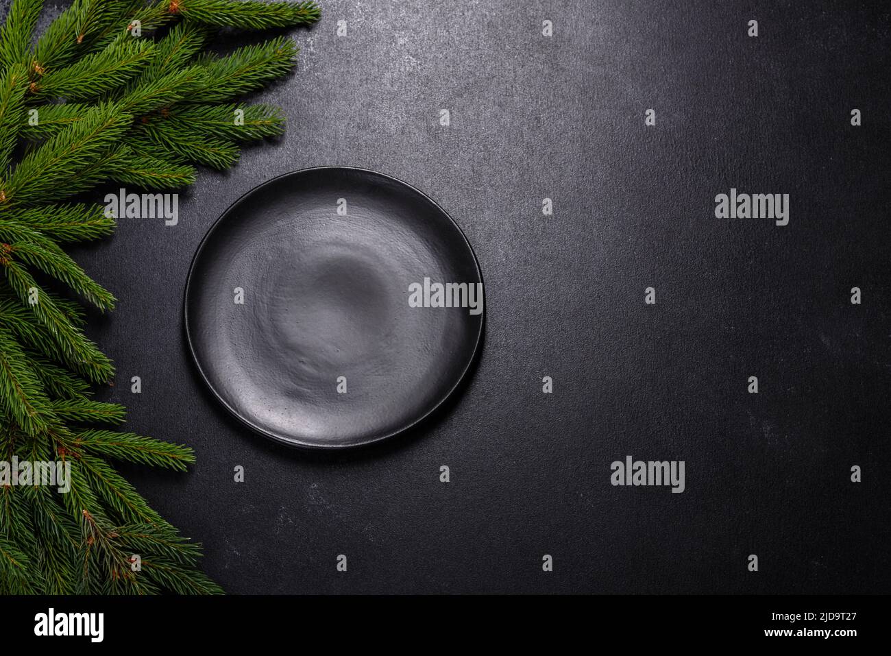 An empty wooden cutting board with wooden cutlery. Preparing the ...