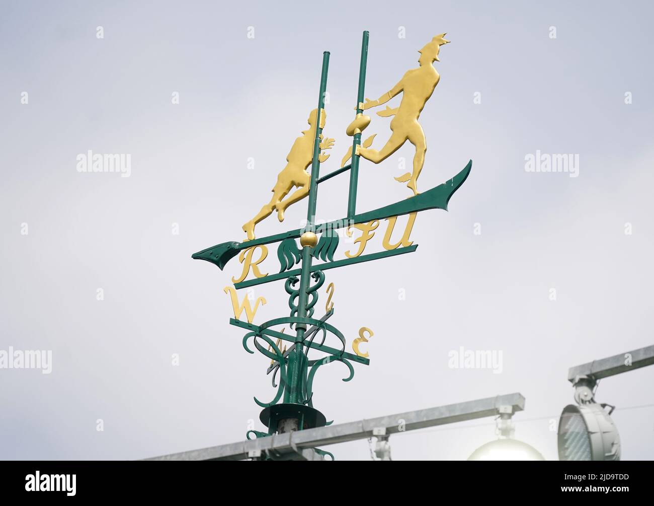 The weathervane on the Twickenham roof, in the south east corner ...