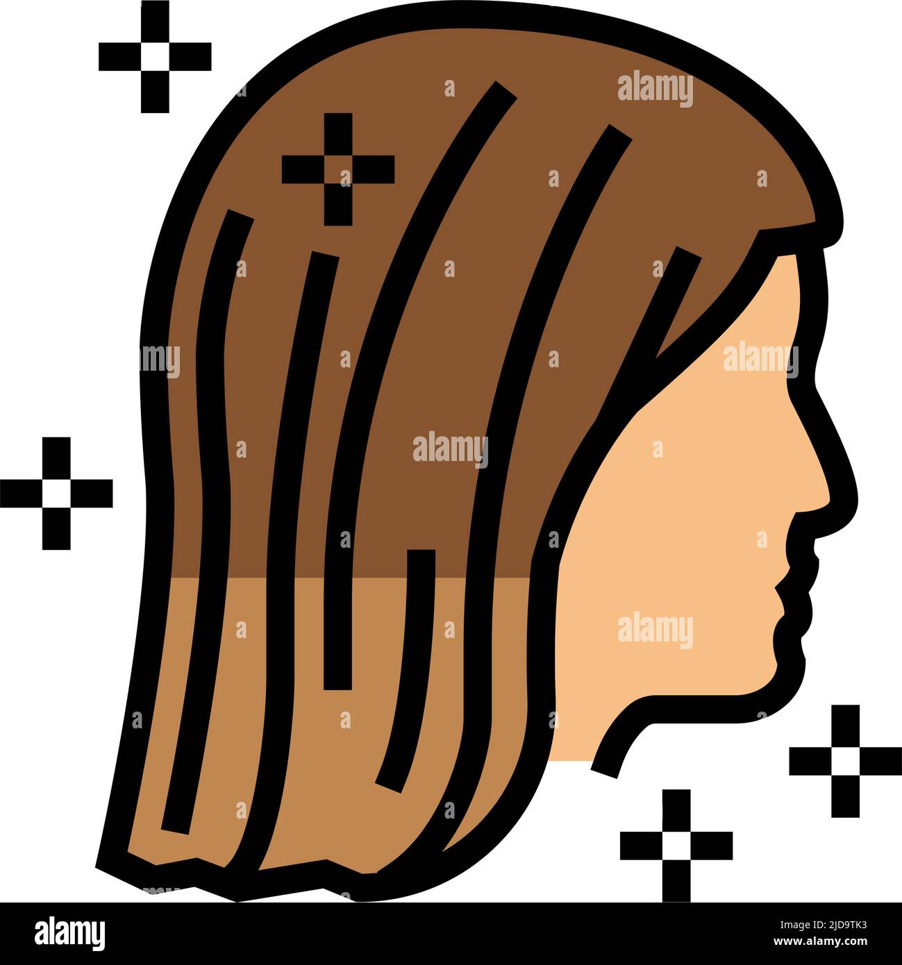long hair color icon vector illustration Stock Vector Image & Art - Alamy