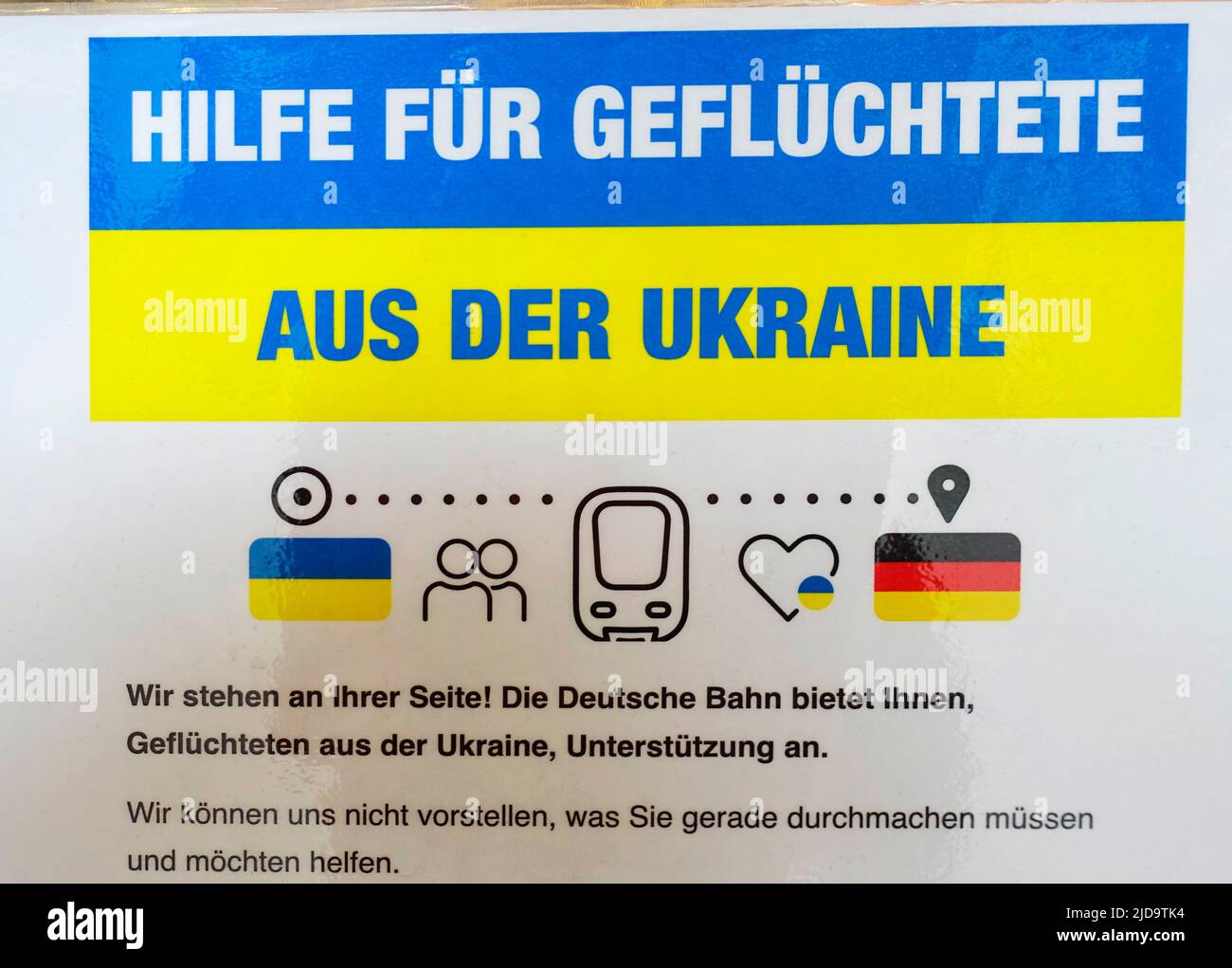 Welcome for Ukrainian refugees in Frankfurt Oder, Germany Stock Photo ...