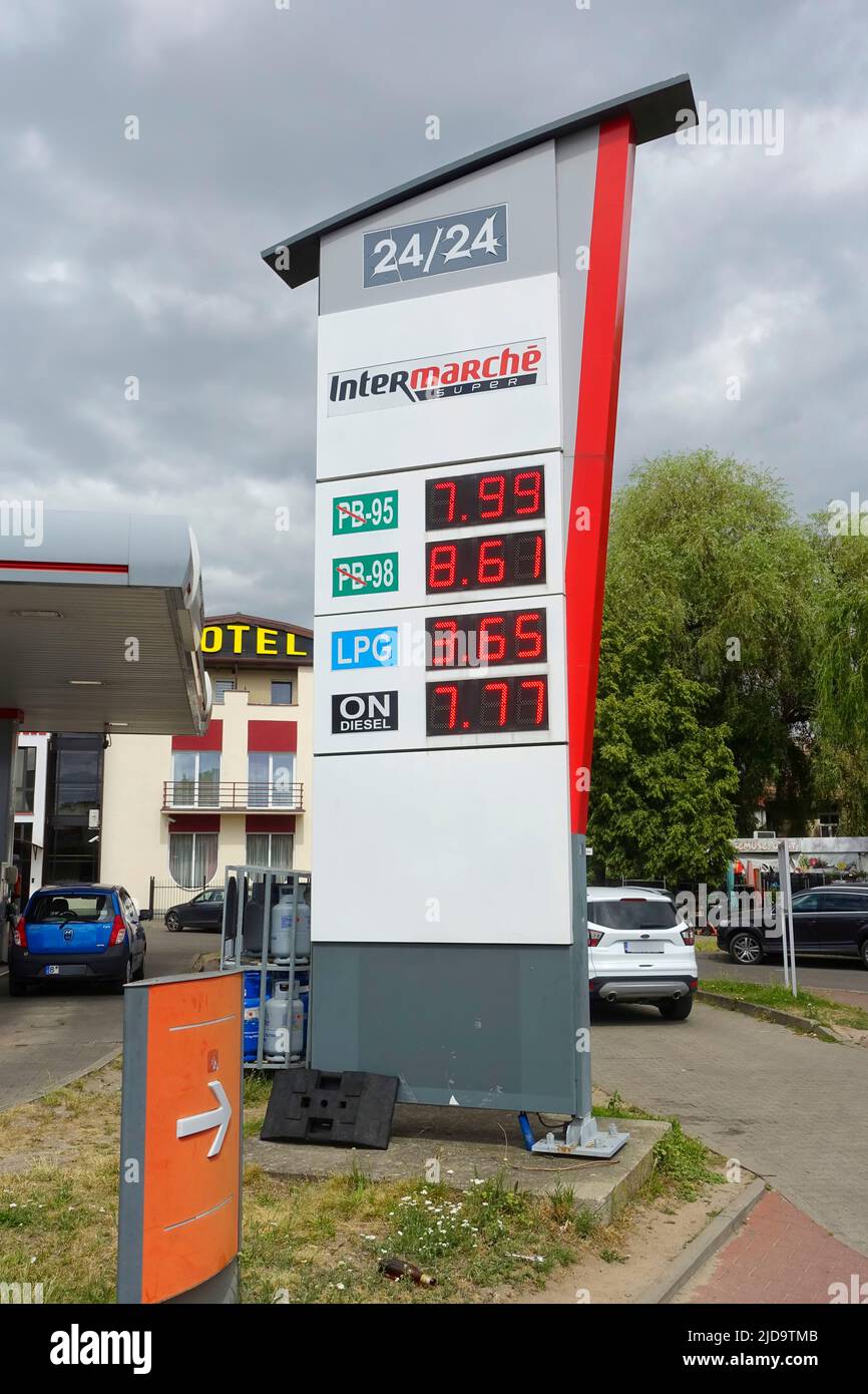 Intermarche Gas Station in Slubice, Poland, EU Stock Photo - Alamy