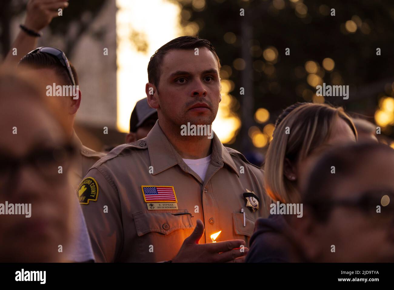 The city of El Monte held a vigil for two fallen police officers, Cpl ...