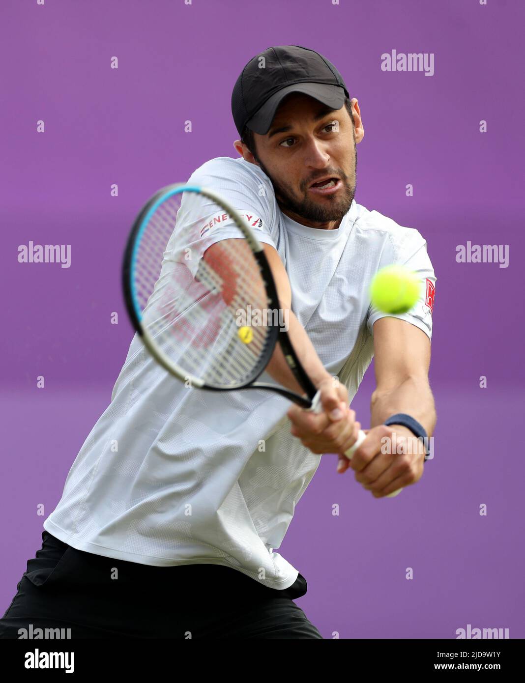Mate Pavic in action with team mate Nikola Mektic against Lloyd ...