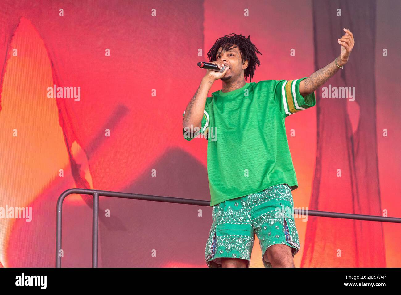 Rapper 21 Savage (Sheyaa Bin Abraham-Joseph) at Bonnaroo Music and Arts ...