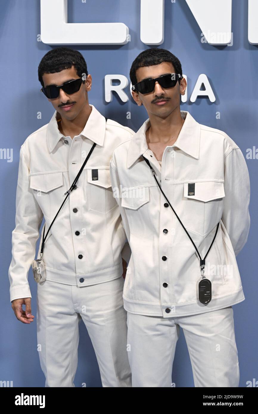 Twins Hadban Milan Fashion Week - Men S/S 2023 Fendi - Backdrop Milan, Italy 18th June 2022 ...